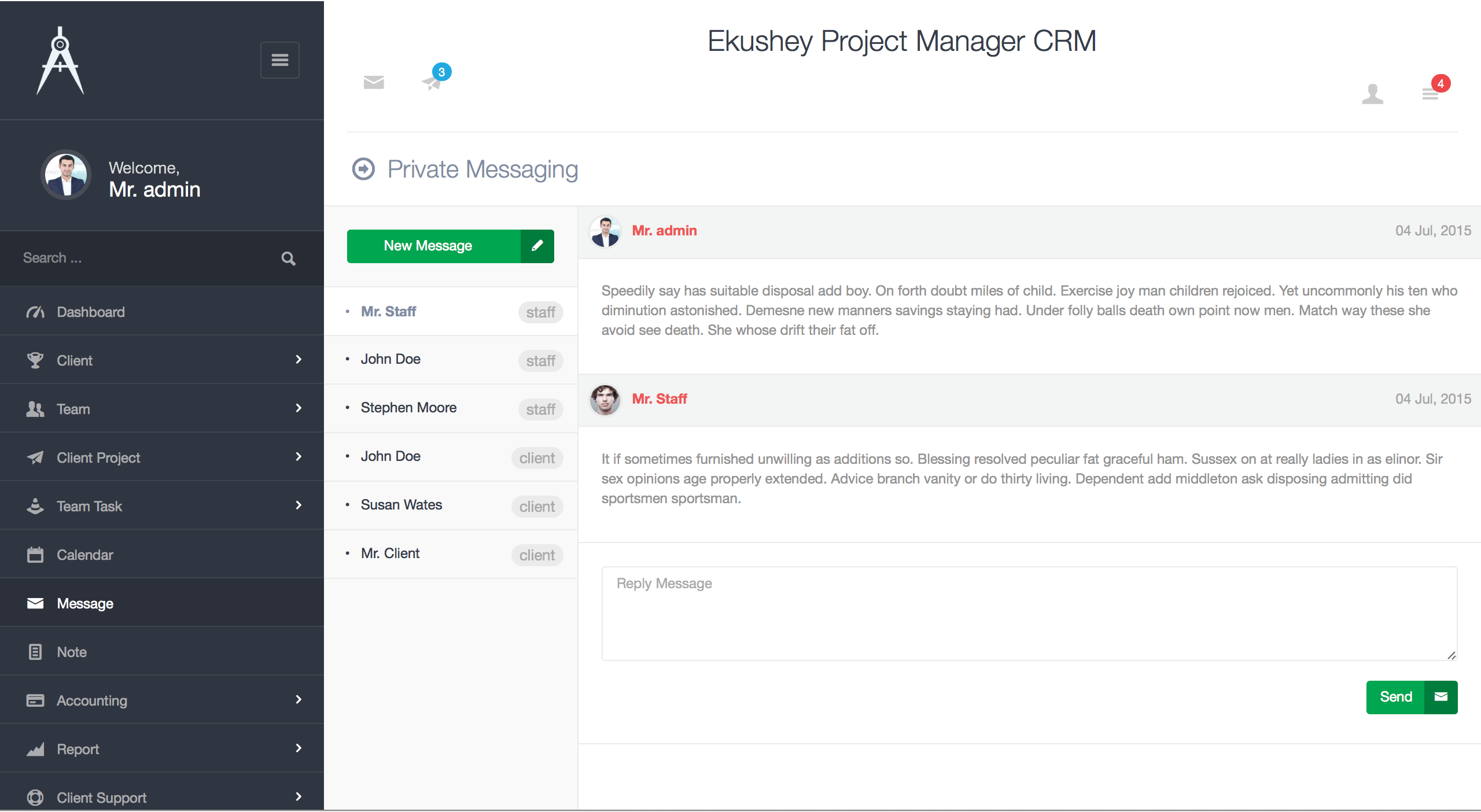 Ekushey Project Manager CRM by Creativeitem | CodeCanyon